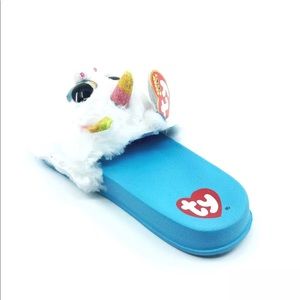 TY Beanie Boo | Shoes | Nwt Beanie Boo Girls Blue Fluffy Unicorn Slides ...